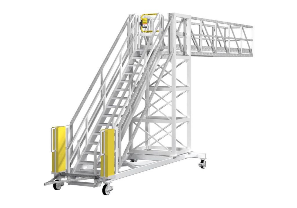 Rolling Access Cantilever Platform With Rolling Stairs - SafeRack
