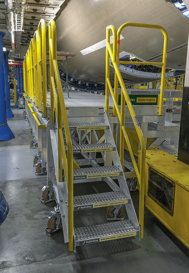 Rolling Access Platform Equipment With Stairs - SafeRack